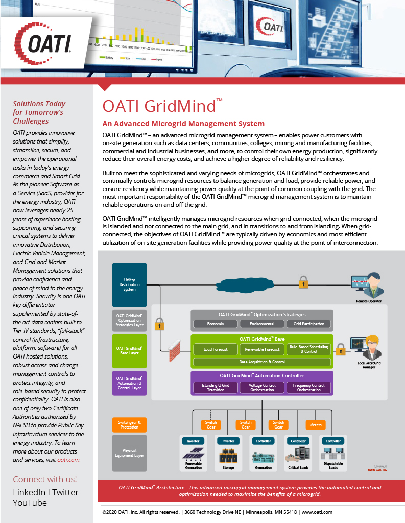OATI GridMind® Datasheet – USA Microgrids